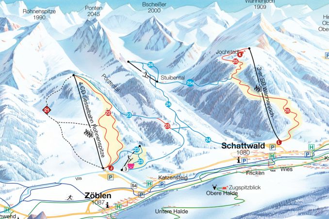Skigebiet Schattwald Z blen Tannheimer Tal Au erfern Skigebiet
